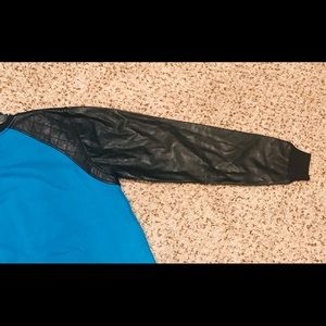 smoke rise ny | Shirts | Mens Faux Leather Sleeve Sweatshirt | Poshmark